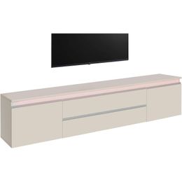 Home Affaire Lowboard &raquo;Magic,Lowboard,TV-Kommode,TV-M&ouml;bel,TV-Bank&laquo; Alugriff,2T&uuml;ren,2 Schubk&auml;sten, H&ouml;he 55 cm, B/T 240&times;40 cm,kaschmir matt beige B/H/T: