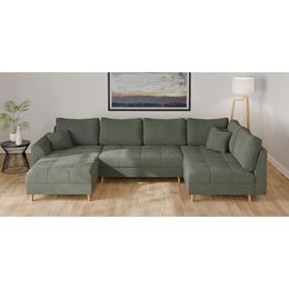 Home Affaire Wohnlandschaft &raquo;CHARRE U-Form mit Ottomane, Ma&szlig;e B/T/H: 310/161/81 cm&laquo; feine Steppung, lose R&uuml;cken- und Zierkissen, auch in Cord und 