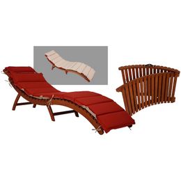 Garden Pleasure Gartenliege &raquo;NASSAU&laquo; mit Wendeauflage braun Einheitsgr&ouml;&szlig;e