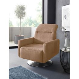 Sit & More sit&more Drehsessel &raquo;Gizeh&laquo; inklusive Kopfteilverstellung, mit Federkern braun Luxus-Microfaser ALTARA NUBUCK ,mit Kopfteilverstellung, B/H/T: 78cm x 