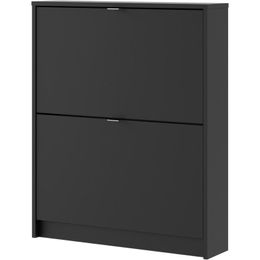 Home Affaire Schuhschrank &raquo;Shoes Schuhaufbewahrung, Schuhkommode, Schuhregal,&laquo; mit zwei Klappen, 1 Boden, H&ouml;he 85 cm, ca. 6 Paar Schuhe schwarz FSC -
