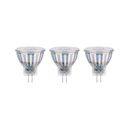 Paulmann LED-Leuchtmittel &raquo;Glasreflektor 3er Pack GU4 345lm 4,2W 2700K 12V&laquo; Warmwei&szlig; silber Einheitsgr&ouml;&szlig;e