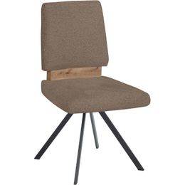 massivline&more Esszimmerstuhl &raquo;Br&uuml;gge 300&laquo; () 1 Stk. braun Holzwerkstoff, Metall, Stoff B/H/T: 48cm x 92cm x 59,5cm, 1 Stk., Microfaser Struktur (100