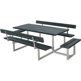 Plus Garten-Essgruppe &raquo;&raquo;Basic&laquo; Kombim&ouml;bel + Anbau und 2 R&uuml;ckenlehnen&laquo; 1 Stk. tlg. 260x184x75/45 cm grau Polywood, Stahl B/H/T: 184cm x 75cm x 260cm