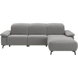 Musterring Ecksofa &raquo;MR 370, intelligenter Komfort im modernen Design&laquo; Optionale Relaxfunktion, flexible Kopfteile & klappbare Armlehnen grau 95% Polyester, 5% 
