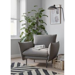 OTTO home Sessel &raquo;Stine Cocktailsessel&laquo; Besonderes Design durch Kissenoptik und Keder grau Struktur (100% Polyester);Struktur weich (85% Polyester/15%