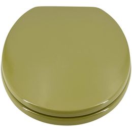 ADOB WC-Sitz &auml;u&szlig;erst stabil, Messing verchromte Scharniere gr&uuml;n MDF - Mitteldichte Holzfaserplatte Einheitsgr&ouml;&szlig;e