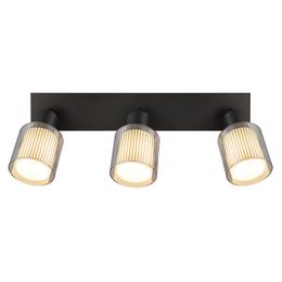 Globo LIGHTING Deckenspot &raquo;VILLEGAS&laquo; E14 1 Stk. Strahler Schwarz-Chrom, Glas opal/verchromt, dreh-/schwenkbar, E14 3, &Oslash; 8cm H: 18,6cm, 1 Stk.
