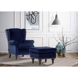 GUTMANN FACTORY Ohrensessel bunt 100% Polyester Flachgewebe, B/H/T: 83cm x 102cm x 87cm