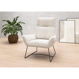 Home Affaire Sessel &raquo;Basic Relaxsessel, Design und Komfort, bequem, Breite 82cm&laquo; Extra hohe R&uuml;ckenlehne wei&szlig; 100% Polyester Chenille, Metallf&uuml;&szlig;e, B/H/