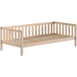 Vipack Kinderbett &raquo;Dallas, Massivholzbett, umbaubar vom Boden- zum Daybett&laquo; inkl. Rolllattenrost und Sprossenumrandung, 90 oder 140x200 cm breit, stabil und 