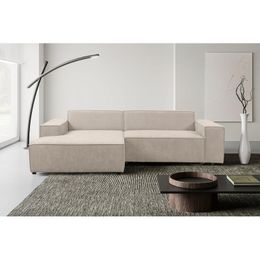 WERK2 Ecksofa &raquo;Trento 268 x 163 cm modern und bequem&laquo; Chenille, L-Form 100% Polyester B/H/T: 268cm x 70cm x 163cm, Chenille, Ottomane links