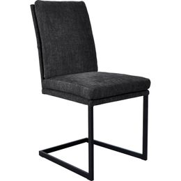 K+w Komfort & Wohnen K+W Komfort & Wohnen Esszimmerstuhl &raquo;Freischwinger&laquo; () stabiles Hochkantrohr, Untergestell in Edelstahloptik oder schwarz grau B/H/T: 47cm x 96cm x 