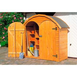 Promadino Garten-Ger&auml;teschrank &raquo;Roma gro&szlig;&laquo; braun Holzwerkstoff Einheitsgr&ouml;&szlig;e