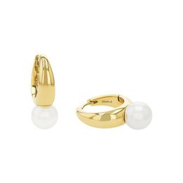 Amor Damen Paar Creolen &raquo;Schmuck Geschenk, Perle&laquo; mit Muschelkernperle gold 6mm, Edelstahl