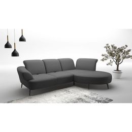 Sit & More sit&more Ecksofa &raquo;Dance, L-Form, inkl. Sitztiefenverstellung&laquo; inkl. Click&Seat, optional mit Kopfteilverstellung grau 95%Polyester 5%Polyamid B/H/T: 