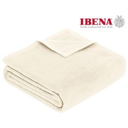 Ibena Wohndecke &raquo;Luxus&laquo; verschiedene Gr&ouml;&szlig;en, uni, Kuscheldecke, Premium, made in Europe! wei&szlig; Baumwolle, Kunstfaser B/L: 220cm x 240cm