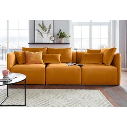 OTTO home 3-Sitzer &raquo;N&ouml;re&laquo; 3 Teile, in vielen Bezugsqualit&auml;ten und Farben s. auch "N&ouml;re" gold Samtoptik (100% Polyester);Struktur (100% Polypropylene);