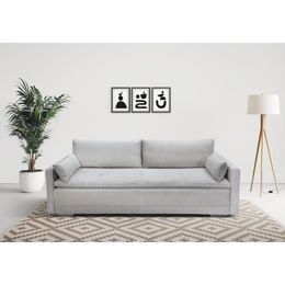 Home Affaire Schlafsofa &raquo;Andrea, B: 218 cm, Liegel. 158x198 cm&laquo; Schlaffunktion & Bettkasten, Dauerschlafsofa mit Boxspring beige 100%Polyester B/H/T: 