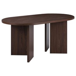 Otto Home Damen OTTO home Esstisch &raquo;Callii&laquo; Oval, feste Tischplatte in edler Holzoptik, verschiedene Gr&ouml;&szlig;en braun B/H/T: 160cm x 76cm x 90cm