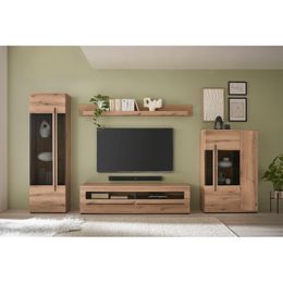 Home Affaire Wohnwand &raquo;Cantara, Anbauwand, Wohnzimmer-Set, in Eiche Evoke, Wei&szlig; oder Kaschmir&laquo; Set, 4 Stk. tlg. braun Holzwerkstoff B/H/T: 350cmcm x 