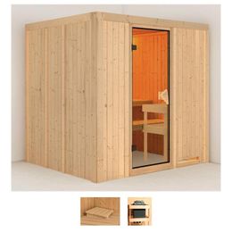 Karibu Sauna &raquo;Sodin&laquo; Set, ohne Ofen beige ohne Ofen, (ohne Ofen)