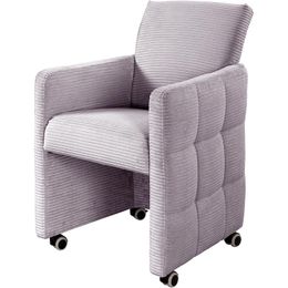 exxpo - sofa fashion Esszimmersessel &raquo;Barista, Loungesessel auf Rollen mit hoher Bodenfreiheit&laquo; Barista Clubsessel auf Rollen mit schmalen Armlehnen, 