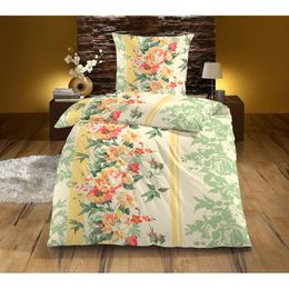 Kinzler Bettw&auml;sche &raquo;Carmen&laquo; 2 Stk. aus Baumwoll-Renforc&eacute; gelb Renforc&eacute;, Obermaterial: 100% Baumwolle B/L: 155cm x 220cm, 1 Stk., 1 Stk., Renforc&eacute;, B/L