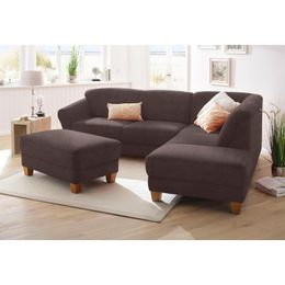 OTTO home Ecksofa &raquo;Gotland L-Form&laquo; wahlweise mit Sitztiefenverstellung + Bettkasten braun Struktur (100% Polypropylen);Luxus-Microfaser ALTARA NUBUCK 
