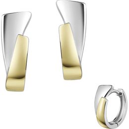 Firetti Damen Paar Creolen &raquo;Schmuck Geschenk Silber 925 Ohrschmuck Ohrringe bicolor 2-farbig&laquo; Made in Germany gold Silber 925 (Sterlingsilber)