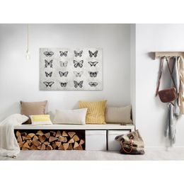 A.S. Cr&eacute;ation Leinwandbild &raquo;sketchpad 3&laquo; Gem&auml;lde Kunst 1 Stk. tlg. Schwarz-Wei&szlig; Zeichnung Schmetterling Keilrahmen Leinwand-Bild Kinder grau Holz, Stahl B/H/T: 90cm