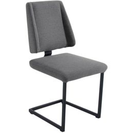 K+w Komfort & Wohnen K+W Komfort & Wohnen Esszimmerstuhl &raquo;Longbeach, Freischwinger&laquo; () 1 Stk.mit Gestell und Abstandshalter in Metall schwarz Struktur, Sitzkomfort grau B/