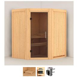Karibu Sauna &raquo;Tomke&laquo; Set, Ofen 3,6 kW intgr. Strg beige Saunaofen, integrierte Steuerung, 3,6 kW