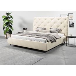 Home Affaire Polsterbett &raquo;Maxime, in 4 Breiten bis 200cm, auch in Leder&laquo; Kopfteilh&ouml;he 143 cm, belastbar bis 280 kg, auch in &Uuml;berl&auml;nge 220cm beige 94% 