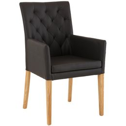 Home Affaire Esszimmerstuhl &raquo;Colorado&laquo; () mit Massivholzgestell braun Holzwerkstoff B/H/T: 60cm x 94,5cm x 60cm, Kunstleder, Beine Eiche