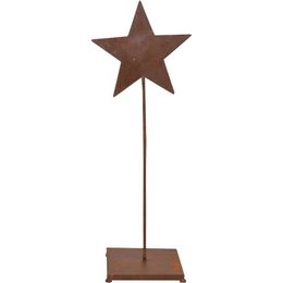HOFMANN LIVING AND MORE Dekostern &raquo;Weihnachtsstern, Weihnachtsdeko au&szlig;en u. innen&laquo; aus Metall, mit rostiger Oberfl&auml;che braun Metall B/H/T: 22cm x 60cm