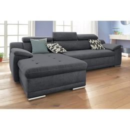 Sit & More sit&more Ecksofa &raquo;Andiamo L-Form&laquo; wahlweise mit Schlaffunktion, inklusive Kopfteilverstellung grau Kunstleder SOFTLUX ;Luxus-Microfaser ALTARA NUBUCK 