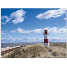 Artland Glasbild &raquo;Leuchtturm Sylt&laquo; Geb&auml;ude 1 Stk. tlg. in verschiedenen Gr&ouml;&szlig;en blau B/H/T: 80cm x 60cm, Glasbild Geb&auml;ude, 1 Stk.