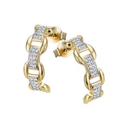 Firetti Damen Paar Ohrstecker &raquo;Schmuck Geschenk Silber 925 Ohrschmuck Kettenglieder&laquo; mit Zirkonia (synth.) gelb Silber 925 (Sterlingsilber)