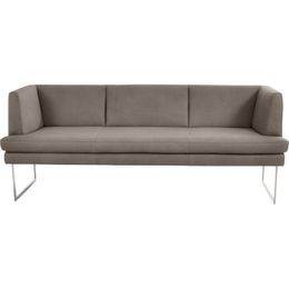 K+w Komfort & Wohnen K+W Komfort & Wohnen Polsterbank &raquo;Cube&laquo; Hammerkissenoptik, 2 Breiten, Hochkantkufe in Edelstahloptik grau B/H/T: 209cm x 82cm x 67cm, Leder CLOUD