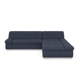 DOMO collection Ecksofa &raquo;MONA 297x173 cm, modern und komfortabel&laquo; whlw. mit Bettfunktion, L-Form blau Struktur fein 100% Polyester;Chenilleoptik 100% 