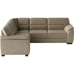 Sit & More sit&more Ecksofa &raquo;Montego L-Form, B: 256 cm, gro&szlig;e Stoffauswahl, Komfort Sitzh&ouml;he 46cm&laquo; wahlweise mit Schlaffunktion und Schubkasten beige 100% 