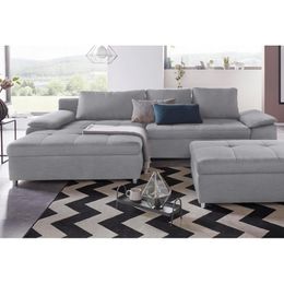 OTTO home Ecksofa &raquo;Labene L-Form&laquo; wahlweise mit Schlaffunktion und Bettkasten, auch als XXL-Variante grau Struktur fein (95% Polyester, 5% Polyamid);