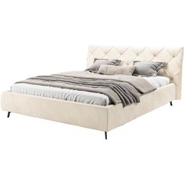 Home Affaire Polsterbett &raquo;Elloree, in 4 Breiten bis 200cm, auch in Leder&laquo; Kopfteilh&ouml;he 105 cm, belastbar bis 280 kg, auch in &Uuml;berl&auml;nge 220cm beige 94%