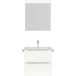Nobilia Badm&ouml;bel-Set &raquo;Levere&laquo; vormontiert, mit Soft-Close, 2 Stk. tlg. wei&szlig; B/H/T: 61cmcm x 169cmcm x 48,7cmcm, Griffe chrom