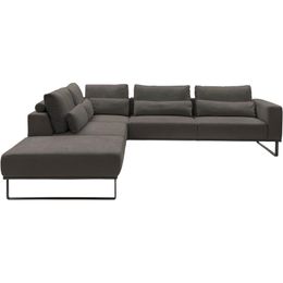 Musterring Ecksofa &raquo;JustB! PM100 Federkern & Kaltschaum, bequem, Breite 308cm, L-Form&laquo; wahlweise mit Funktion und Kissen, mit Metallkufe, Ma&szlig;e 200 x 308 cm grau 