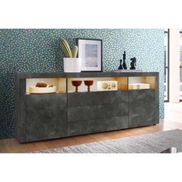 borchardt M&ouml;bel borchardt M&ouml;bel Sideboard &raquo;Santa F&eacute;, Kommode 166 cm breit&laquo; Breite 166 cm grau Holzwerkstoff B/H/T: 166cm x 72cm x 35cm, 3 Stk., 2 Stk.