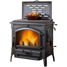 La Nordica Kaminofen &raquo;&raquo;ISOTTA EVO&laquo;&laquo; Heizen & Kochen, Gussofen grau Zugelassener Brennstoff: Scheitholz