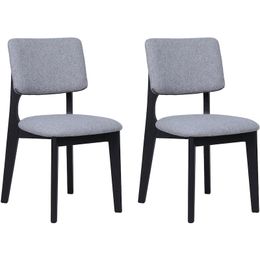 ByLiving Esszimmerstuhl &raquo;Elsa&laquo; (Set) 2 Stk.modern gem&uuml;tlicher Massiv - Holzstuhl mit hochwertigem Webstoffpolster grau Massivholz, Stoff B/H/T: 48cm x