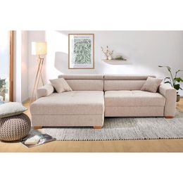 Jockenh&ouml;fer Ecksofa &raquo;Slider L-Form, B: 277 cm Couch, 60cm elektrische Sitztiefenverstellung&laquo; 140kg Belastbarkeit, USB-Anschluss, Kopfteilverstellung & Zierkissen 